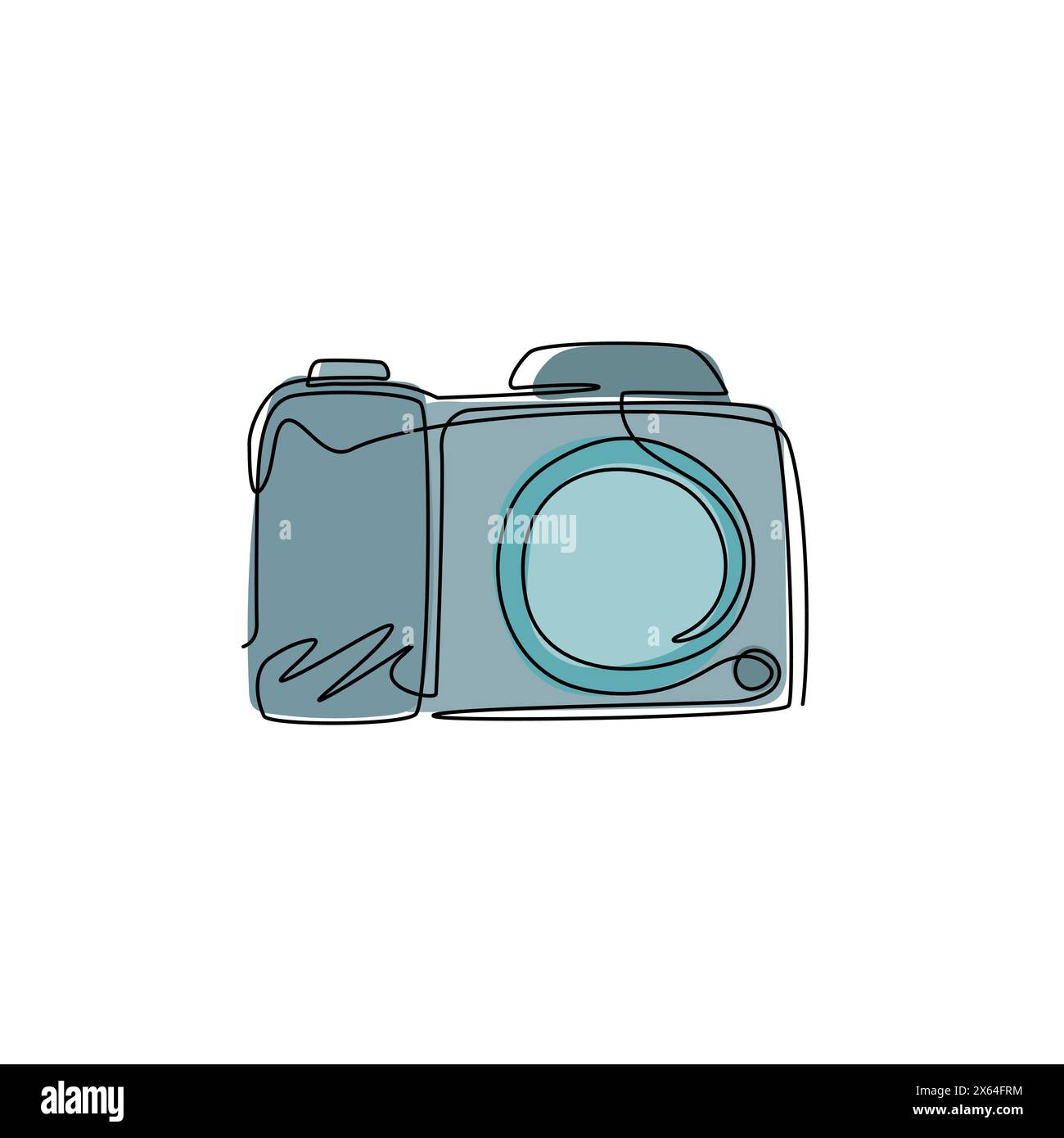 Single continuous line drawing photo camera icon. Photography and photo ...