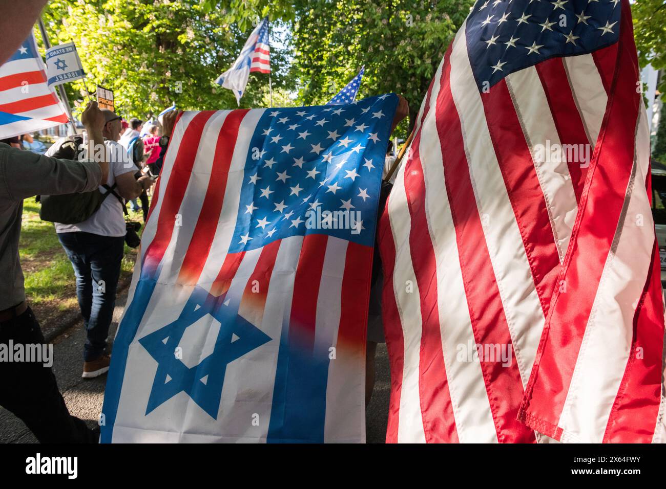 Seattle, USA. 12th May 2024. The United For Israel March gathered at ...