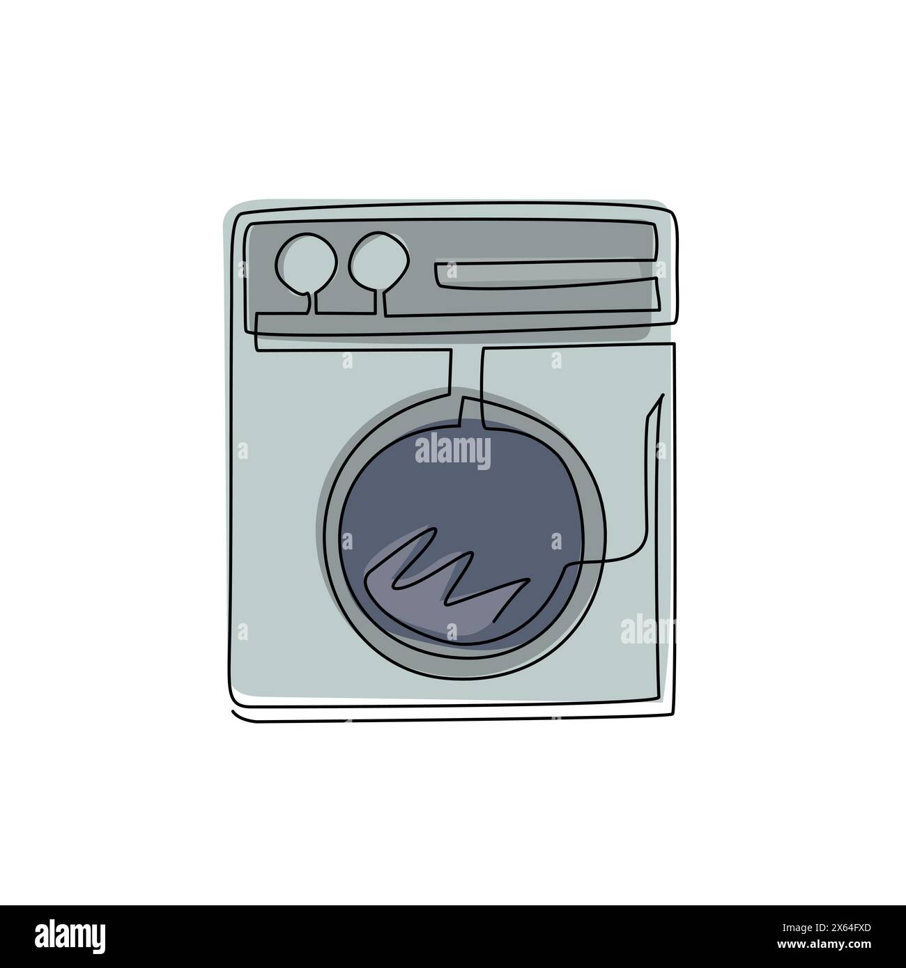 Continuous one line drawing modern laundry machine logo. Electric ...