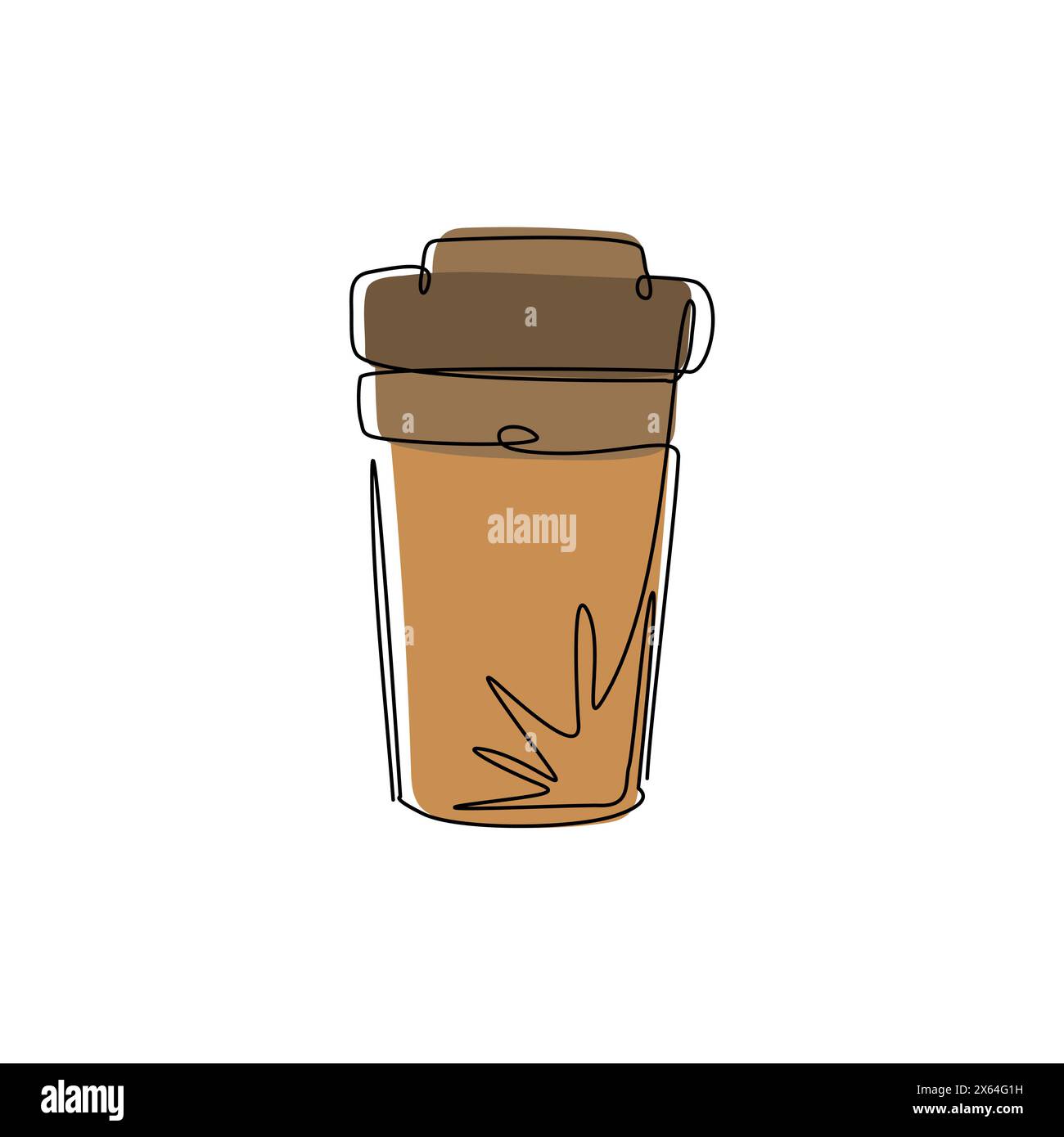 Line drawing cup takeout Stock Vector Images - Alamy