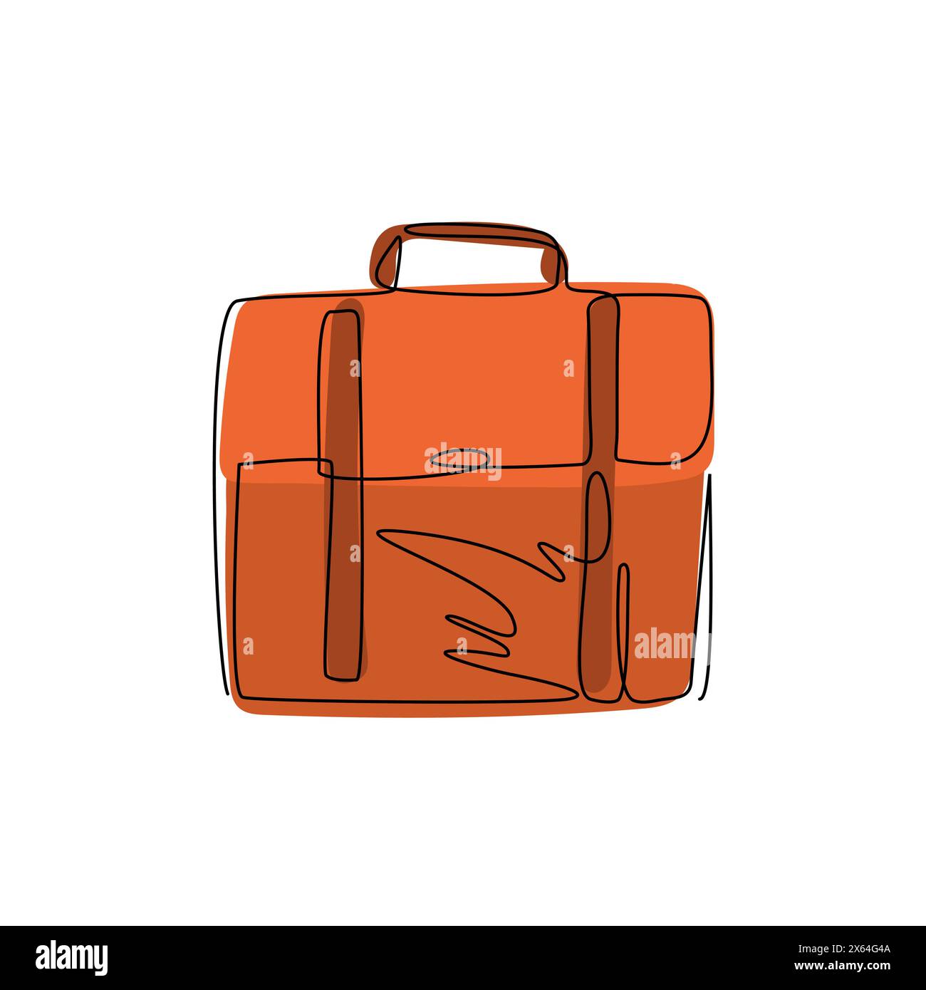 Single continuous line drawing briefcase icon logo. Bag, portfolio ...