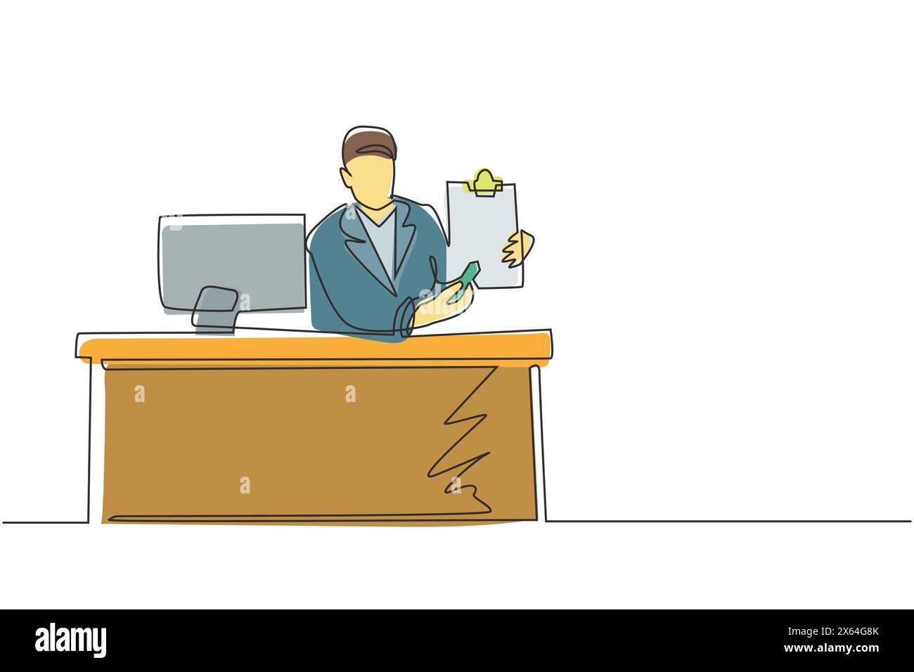 One man computer desk Cut Out Stock Images & Pictures - Alamy