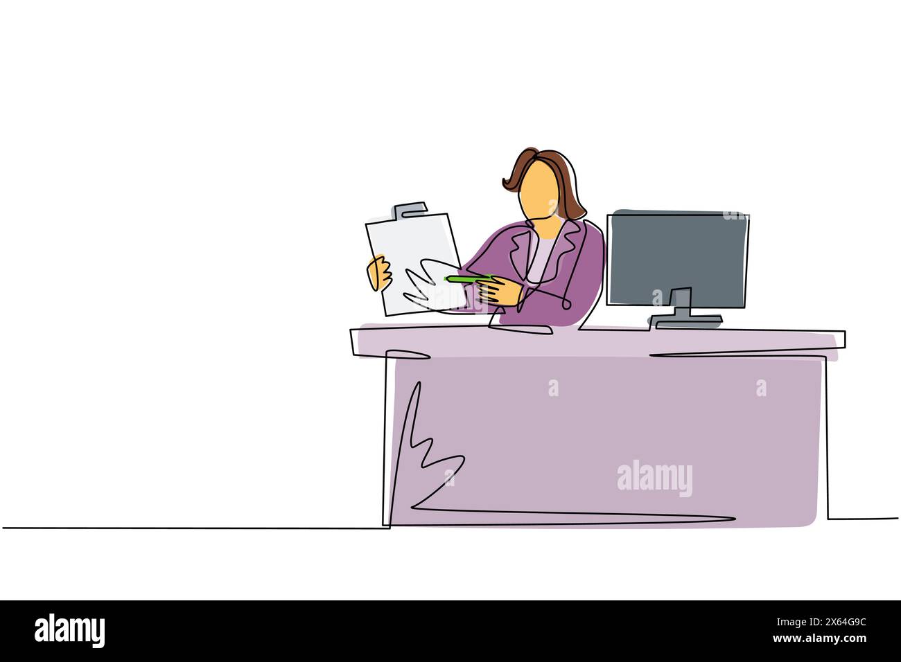 Female office clipboard Stock Vector Images - Alamy