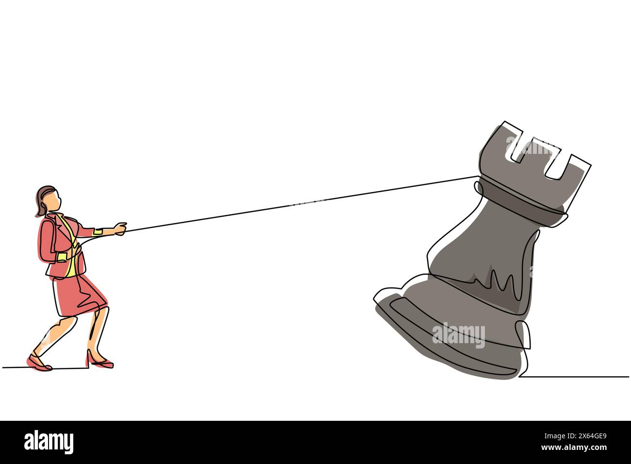Woman pulling rope white background Stock Vector Images - Alamy