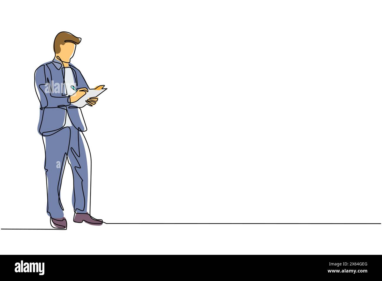 Attractive business man writing Stock Vector Images - Alamy