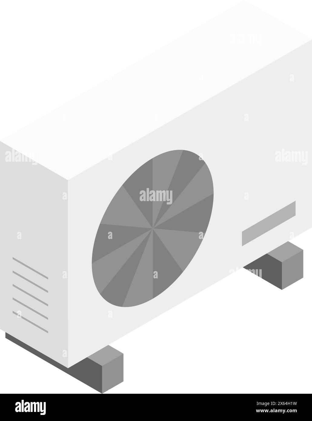 White appliances: outdoor unit of air conditioner, isometric ...