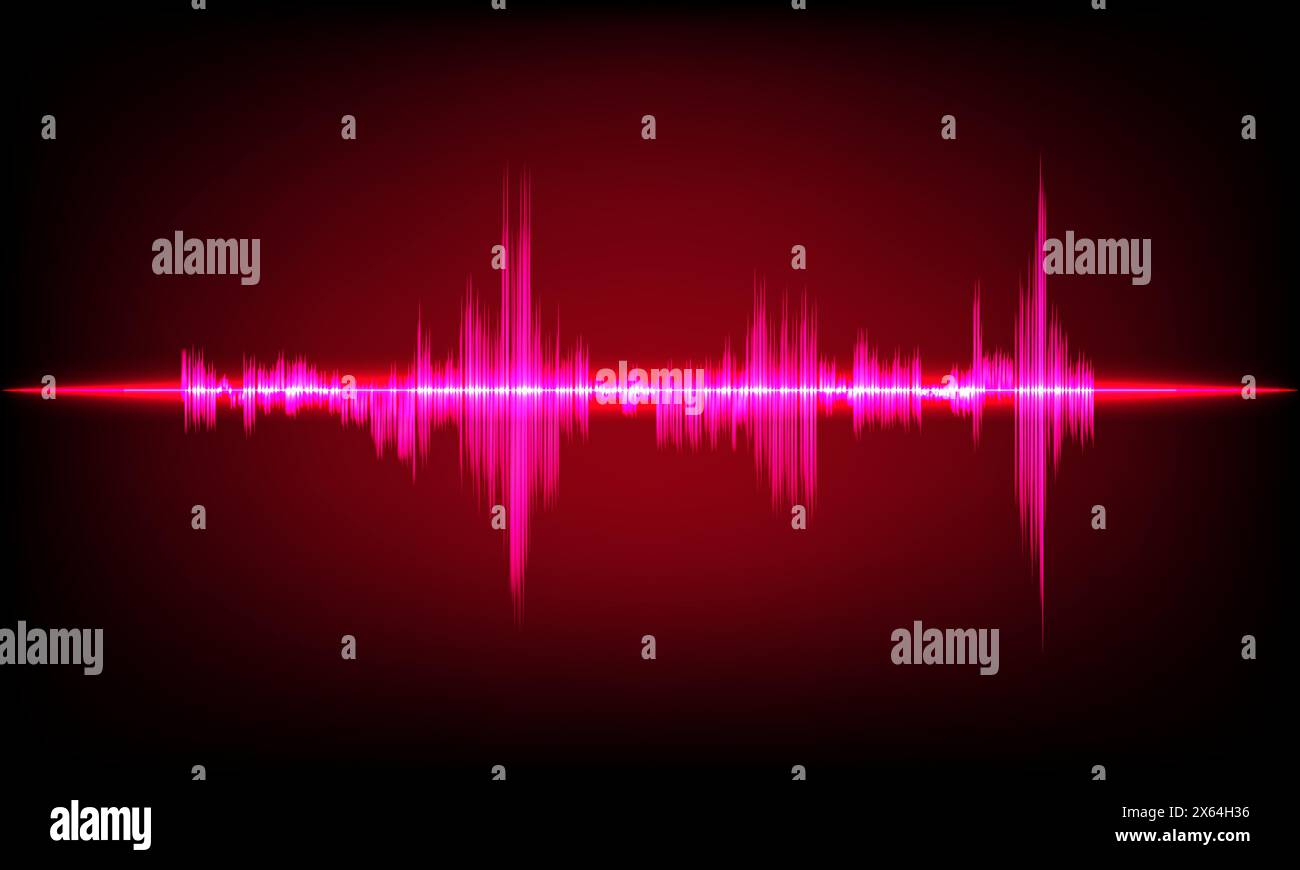 Abstract Sound Wave Red Digital Frequency wavelength graphic design ...