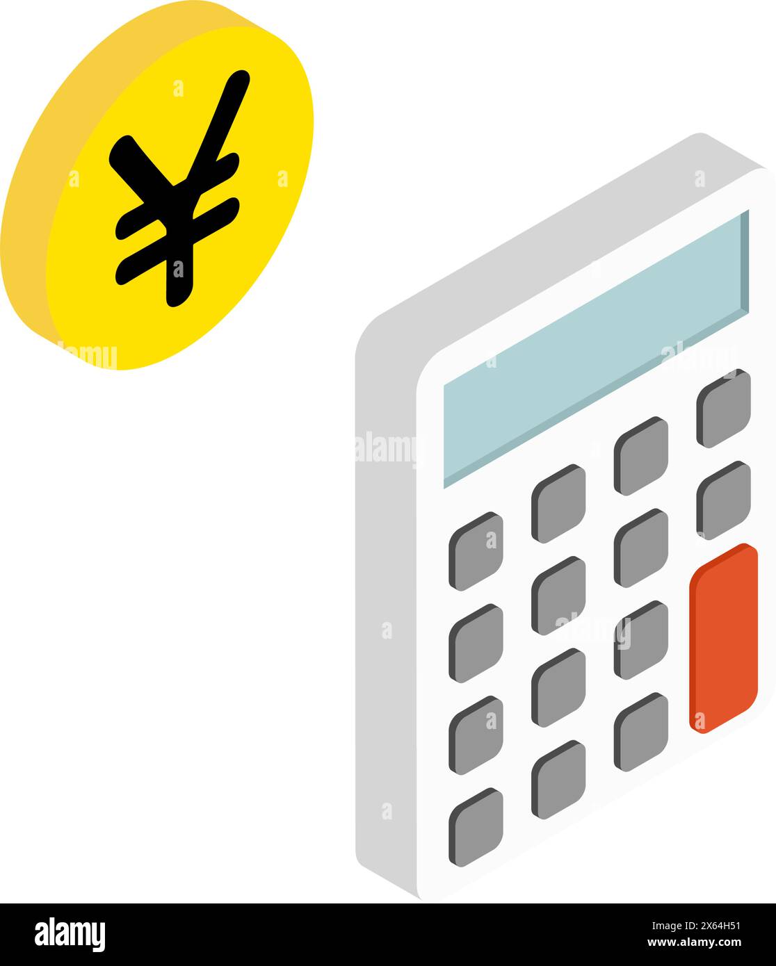 Rental: Calculator and money symbol (image of rent budget), isometric ...