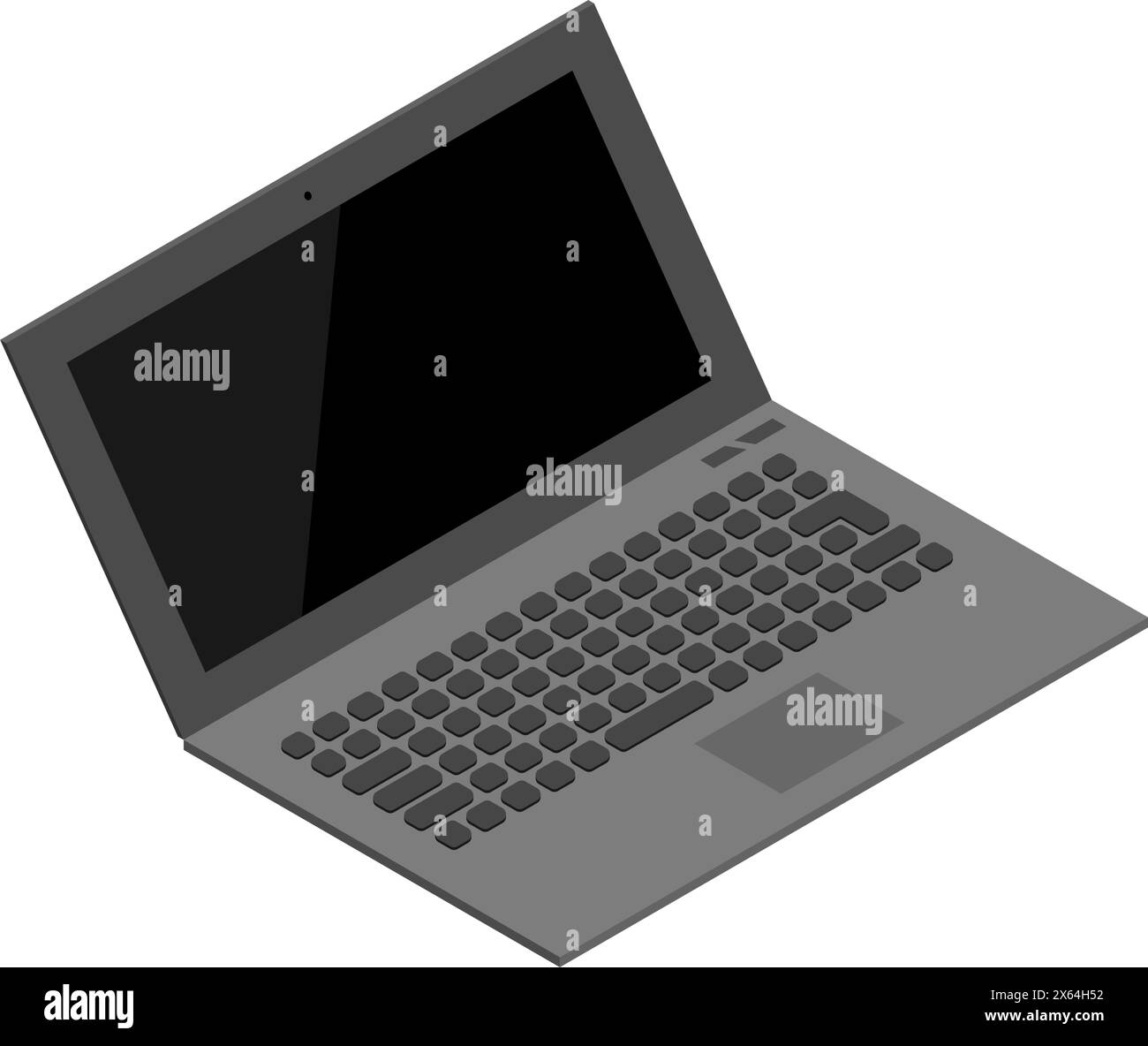 Black appliances: laptop computer, isometric illustration, Vector ...