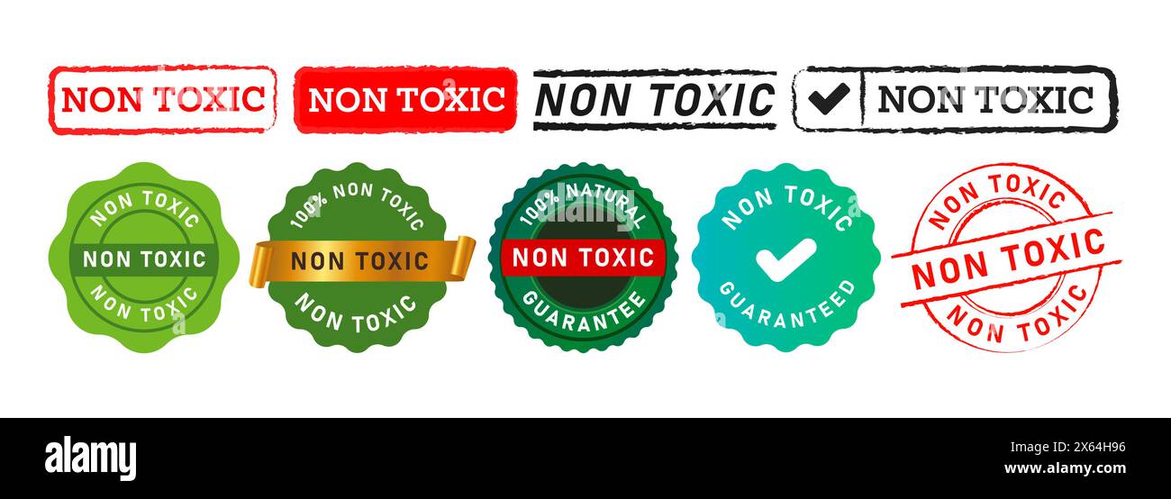 non toxic rectangle circle stamp seal badge labels ticker sign for ...