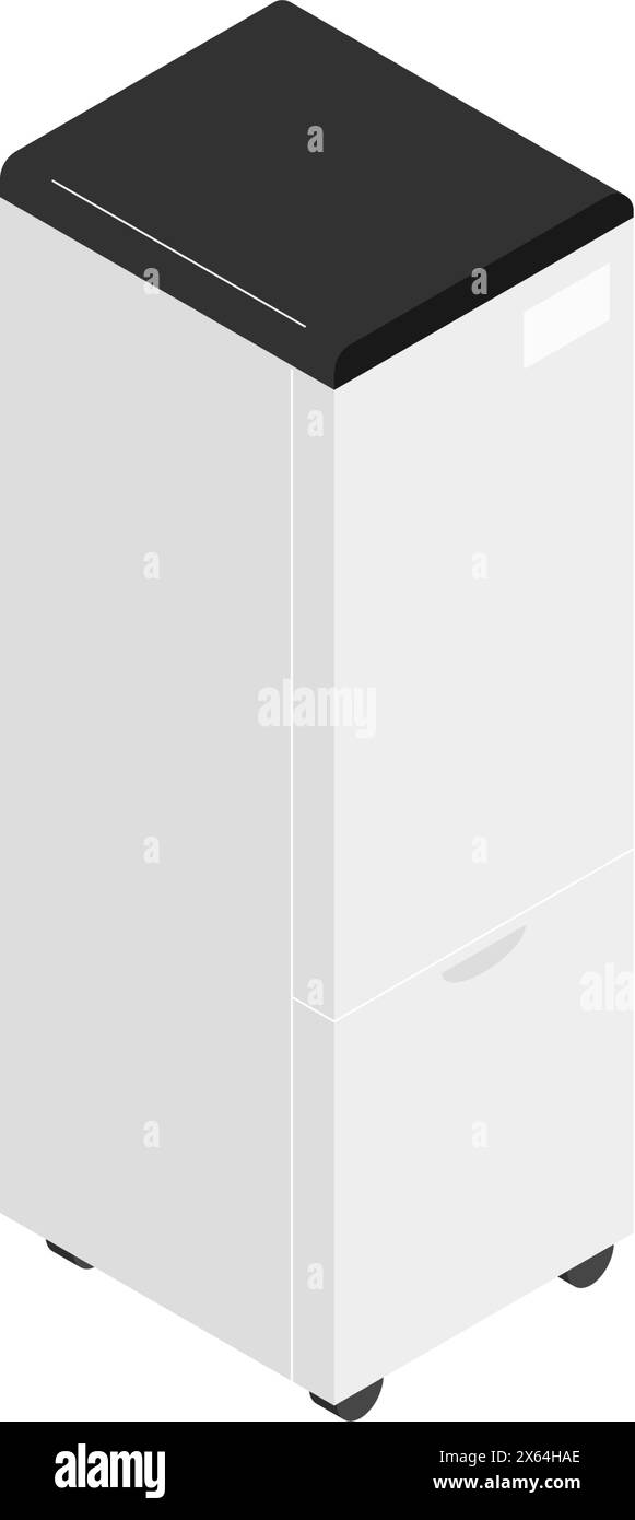 White appliances: refrigerator, isometric illustrations, Vector ...