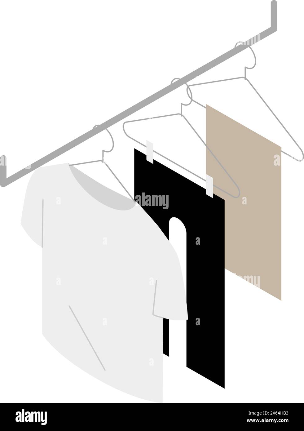 Laundry drying in room, isometric illustration, Vector Illustration ...