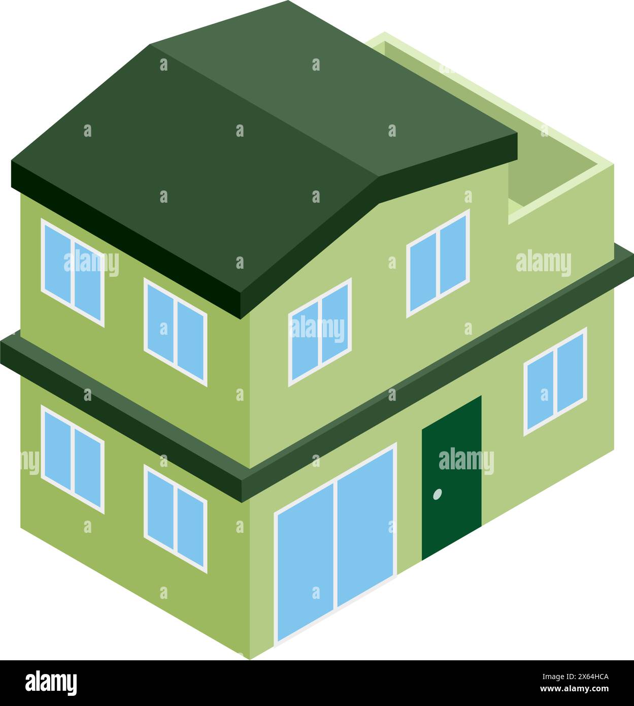 Rental Property: Building (detached single-family house), isometric ...