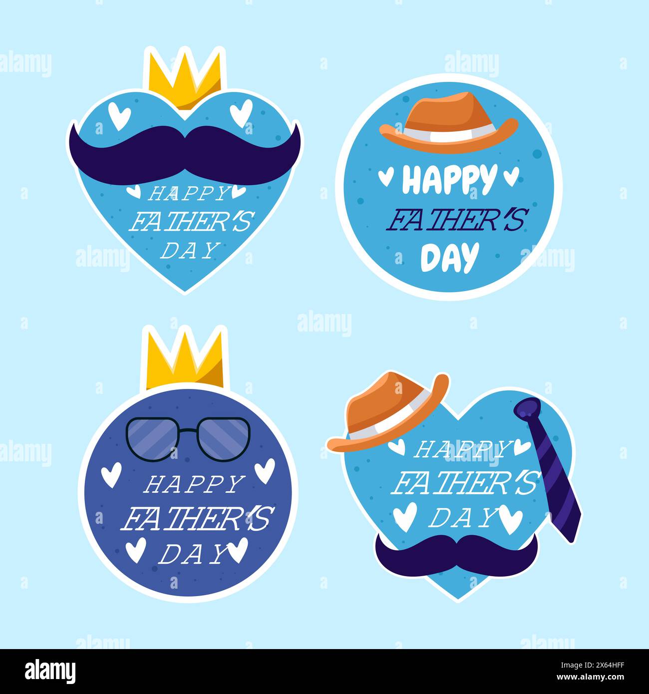 happy father's day badges collection illustration design Stock Vector ...