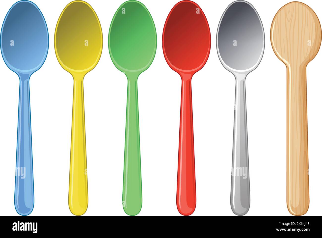 Variety of colorful spoons in a row Stock Vector Image & Art - Alamy