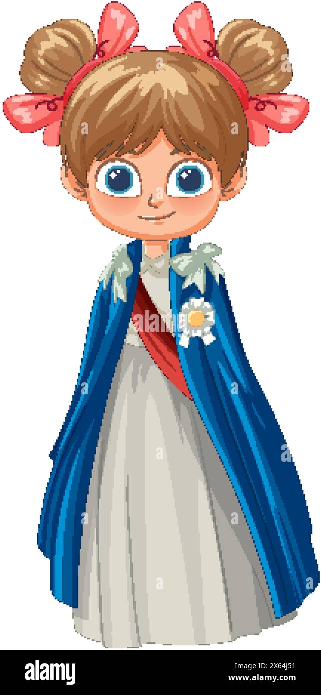 Vector illustration of a young girl in a cape Stock Vector Image & Art ...