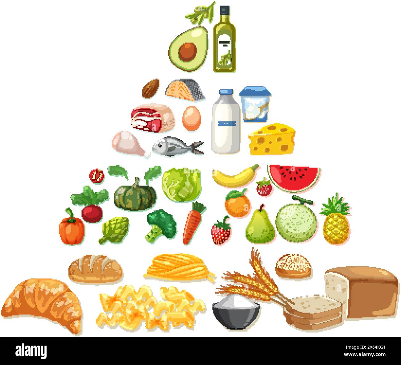Vector illustration of diverse healthy foods Stock Vector Image & Art ...