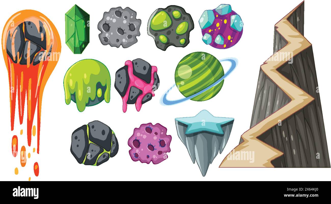 Collection rocks stones various sizes hi-res stock photography and ...