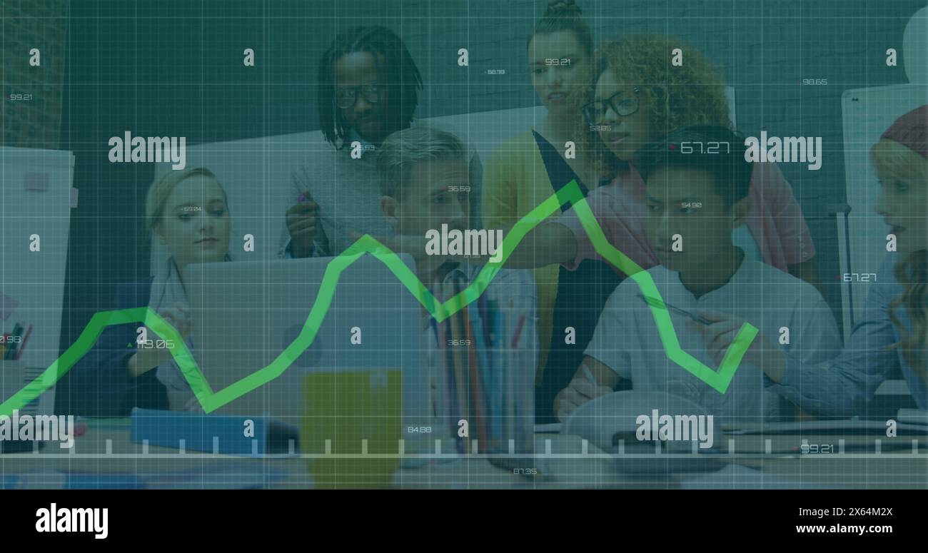 Image Of Statistical Data Processing Against Diverse Colleagues