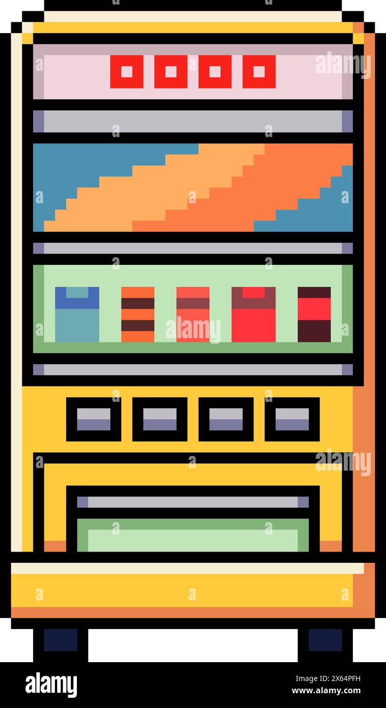 pixel art of colorful vending machine isolated background Stock Vector ...