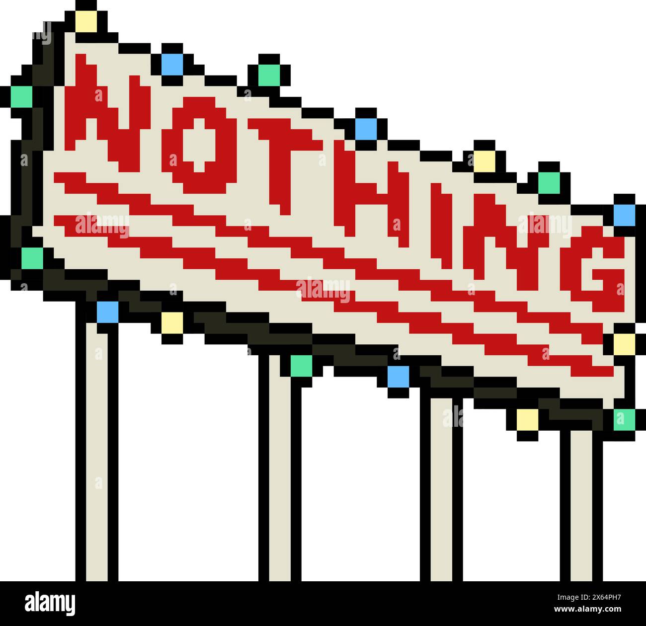 pixel art of nothing sign billboard isolated background Stock Vector ...