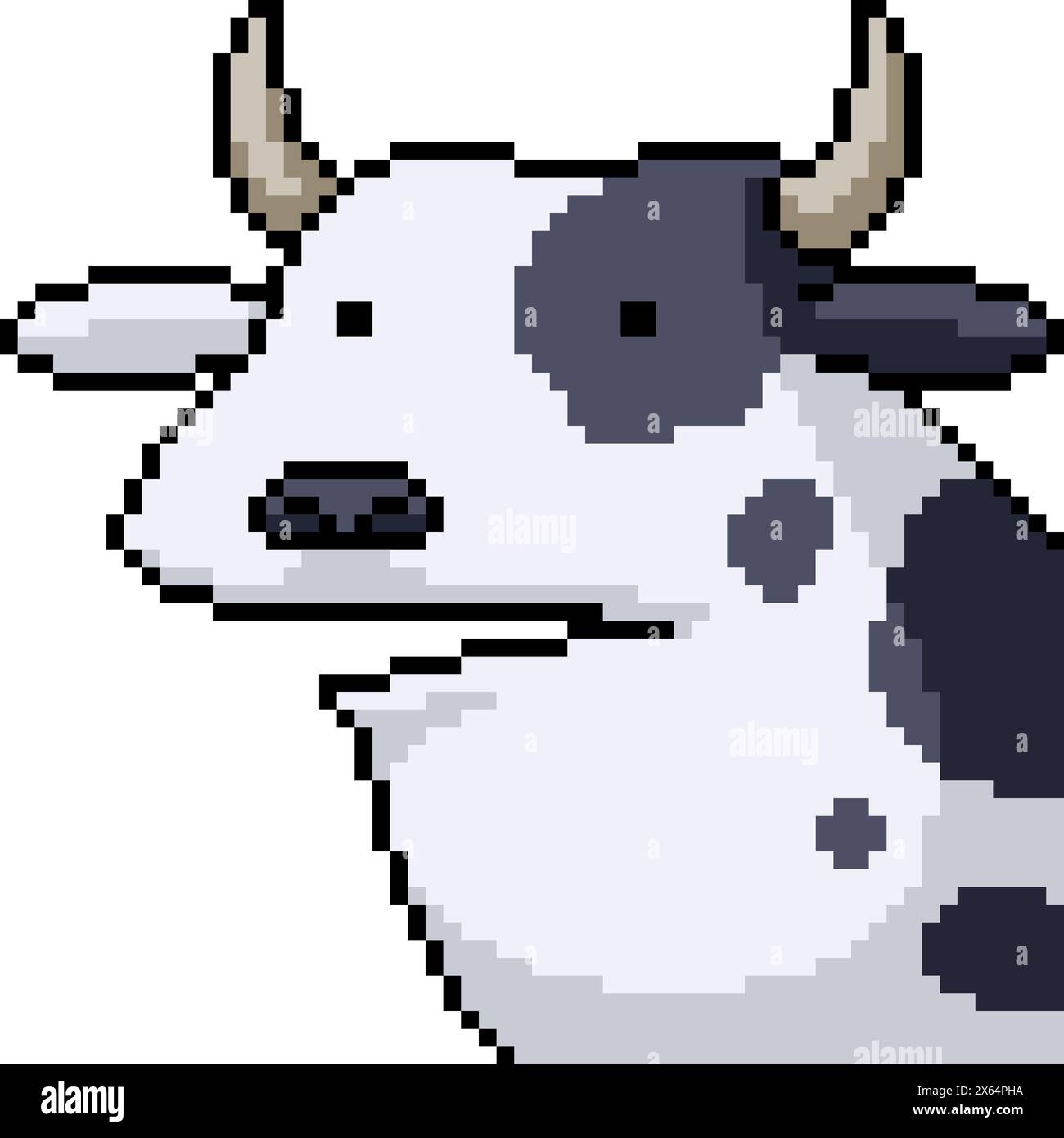 pixel art of silly cow face isolated background Stock Vector Image ...