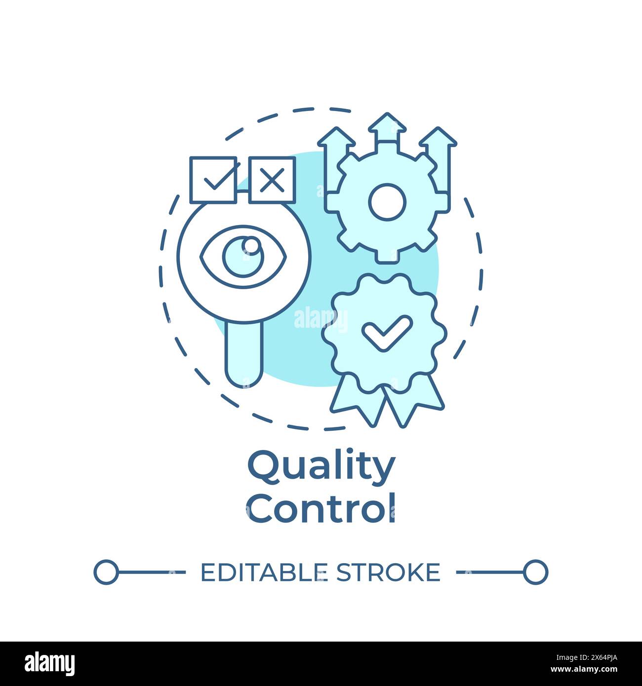 Quality control soft blue concept icon Stock Vector Image & Art - Alamy