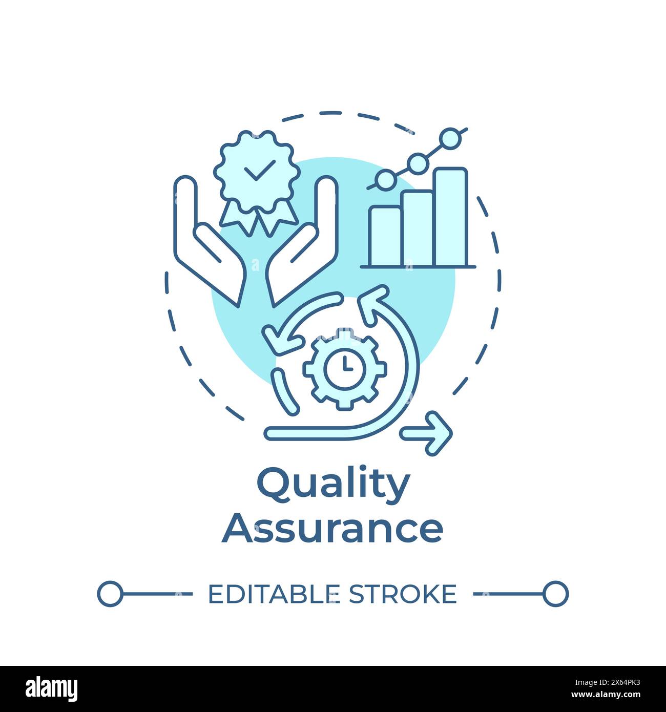 Quality assurance soft blue concept icon Stock Vector Image & Art - Alamy