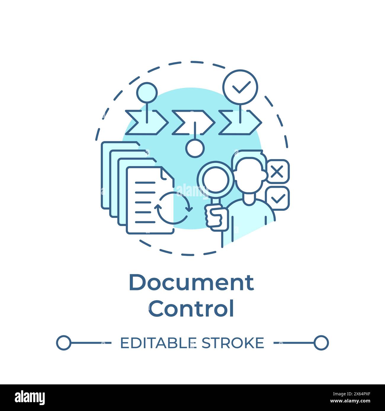 Document control soft blue concept icon Stock Vector Image & Art - Alamy