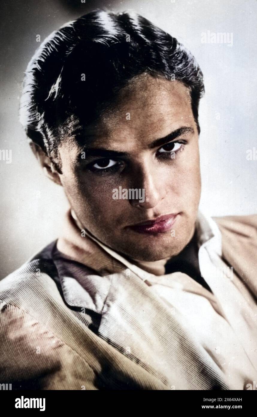 Brando, Marlon, 3.4.1924 - 1.7.2004, American actor, portrait, 1950s ...