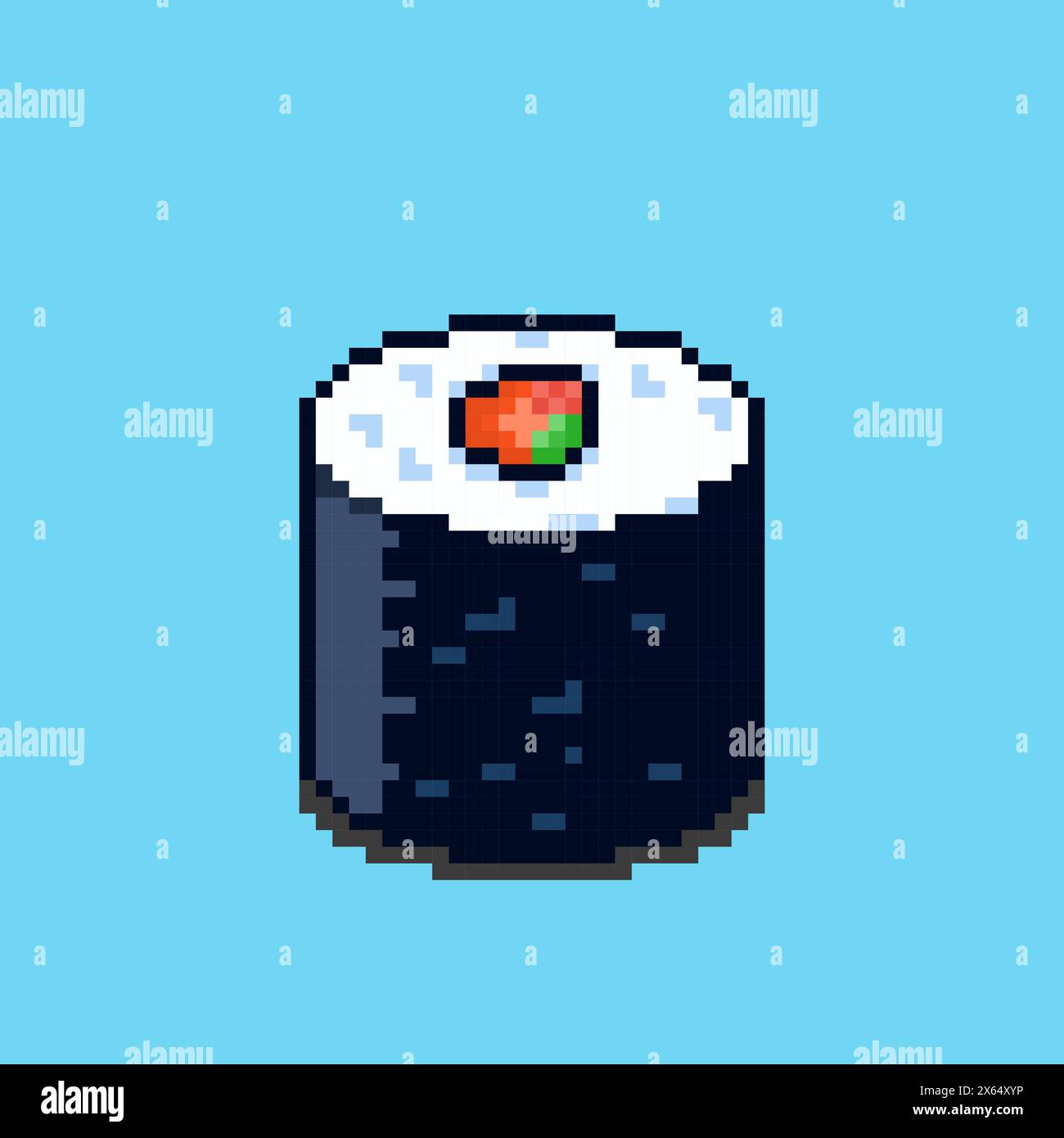 Vector Illustration of Sushi with Pixel Art Design Stock Vector Image ...