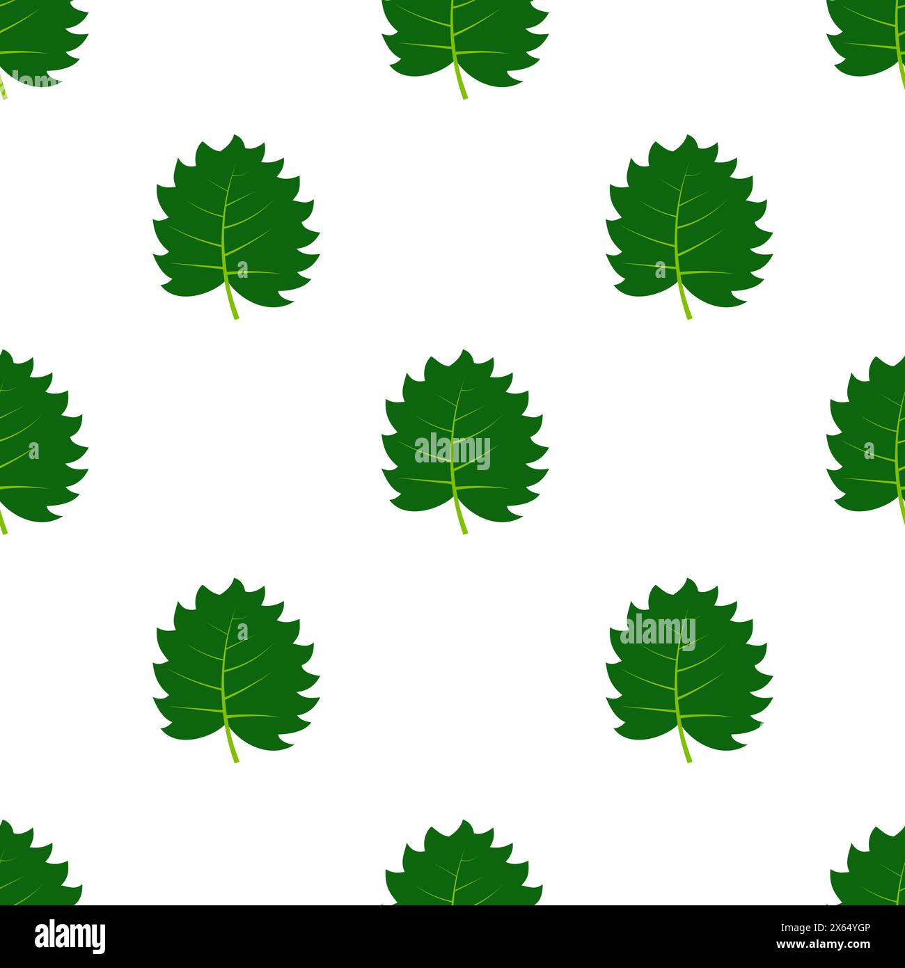 Seamless pattern with green summer leaves. Vector illustration Stock ...