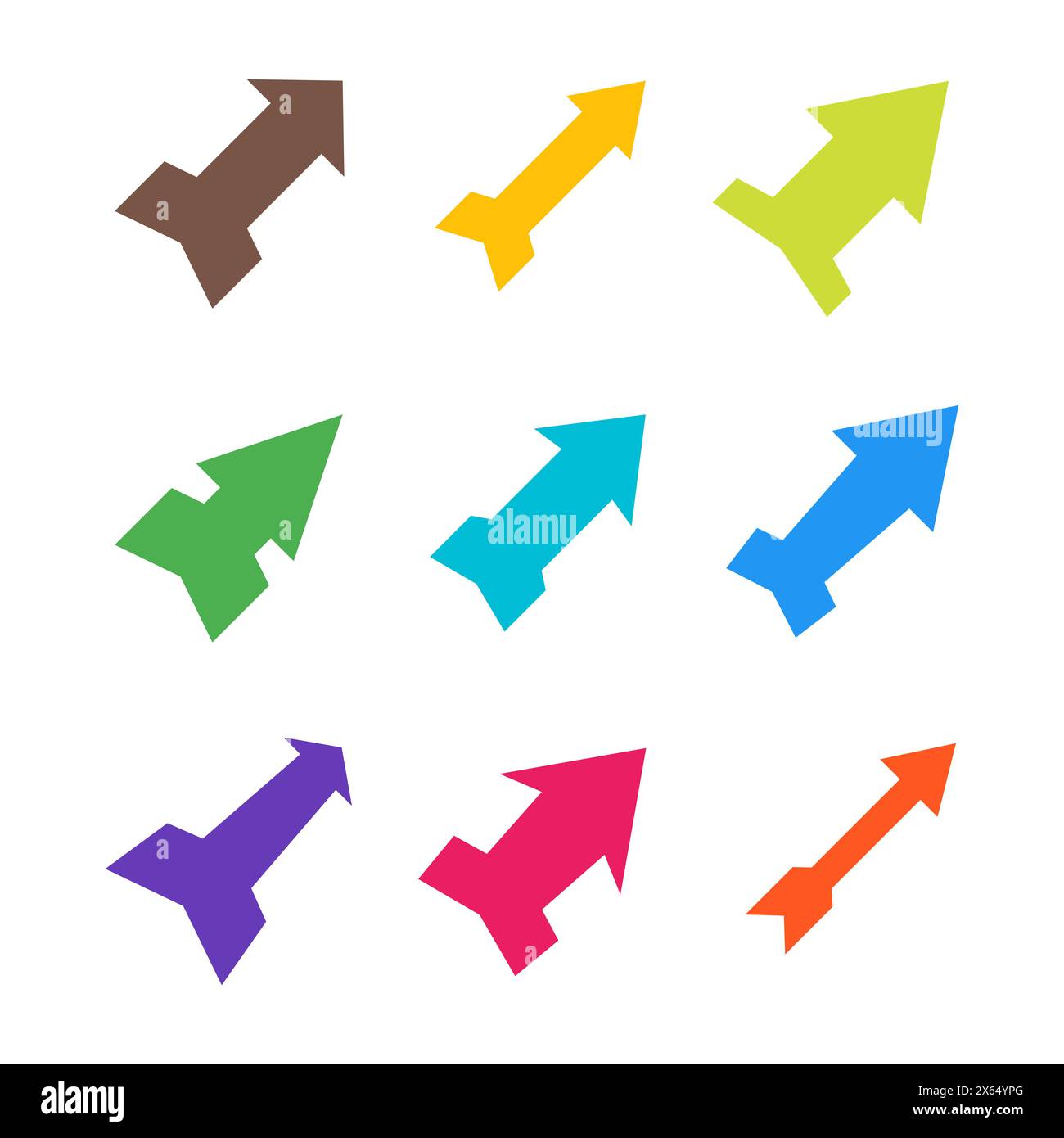 Set of multicolored various arrows. Vector illustration Stock Vector ...