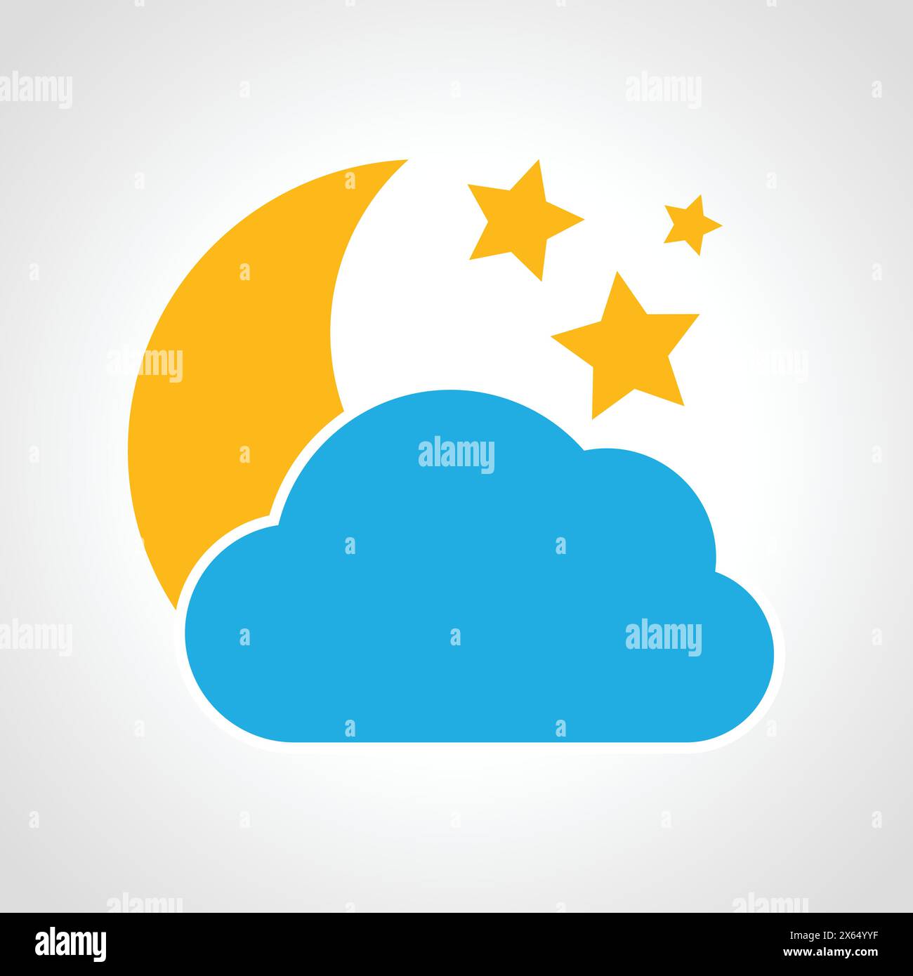 Moon on sky cloudy Stock Vector Images - Alamy