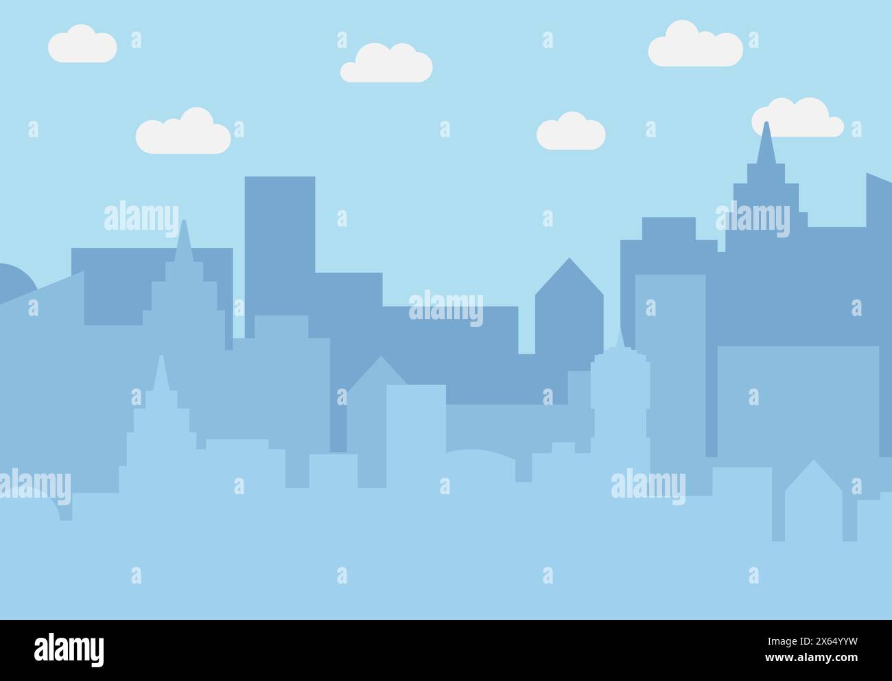 City landscape with skyscrapers in the daytime. Vector illustration ...