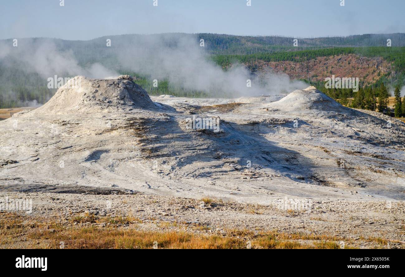 Upper Geyser Basin and Morning Glory Pool at Yellowstone National Park ...