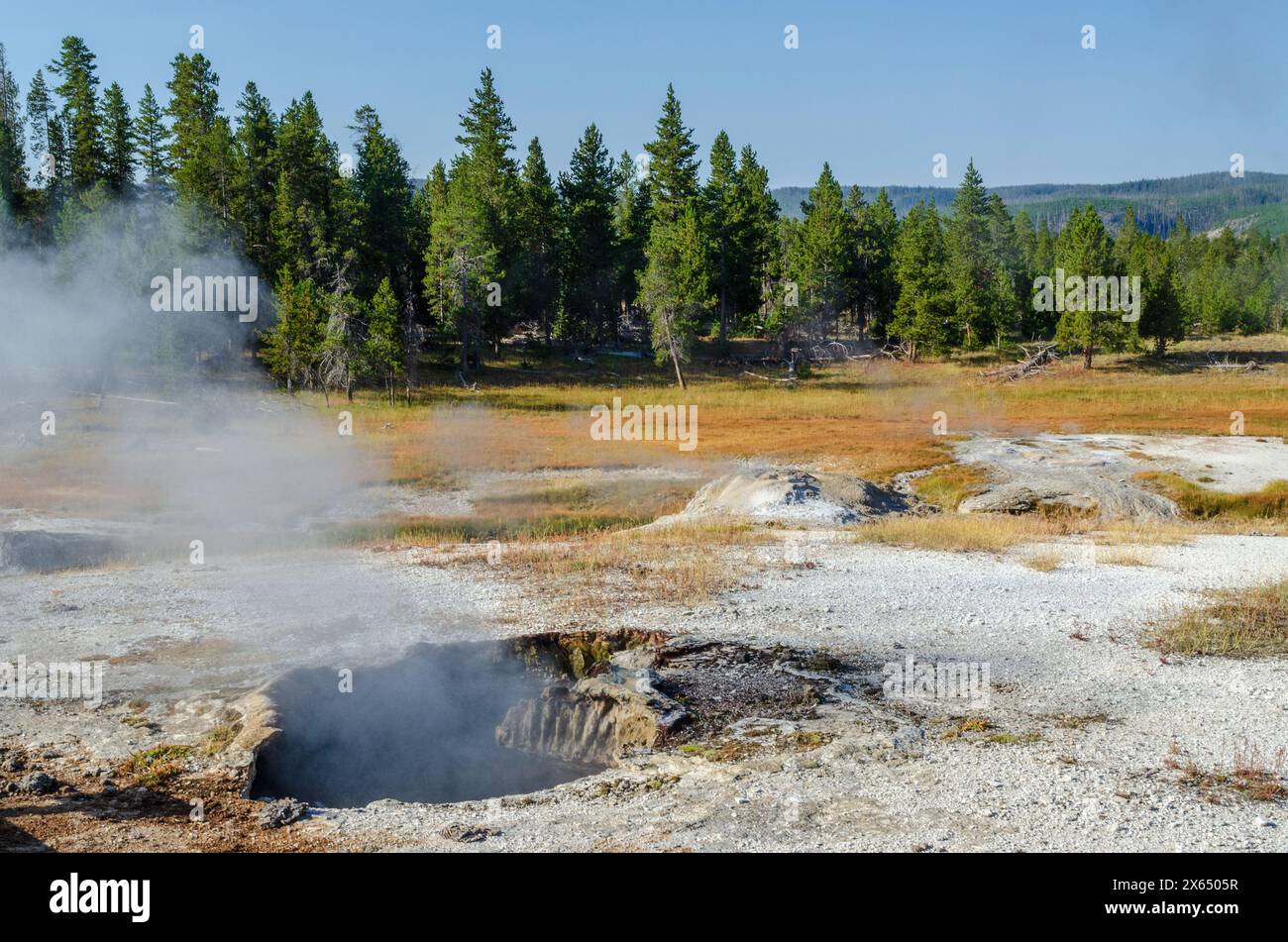 Upper Geyser Basin and Morning Glory Pool at Yellowstone National Park ...