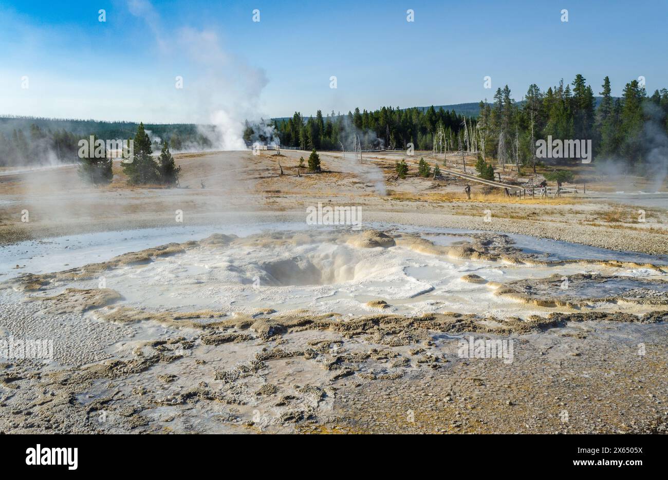 Upper Geyser Basin and Morning Glory Pool at Yellowstone National Park ...