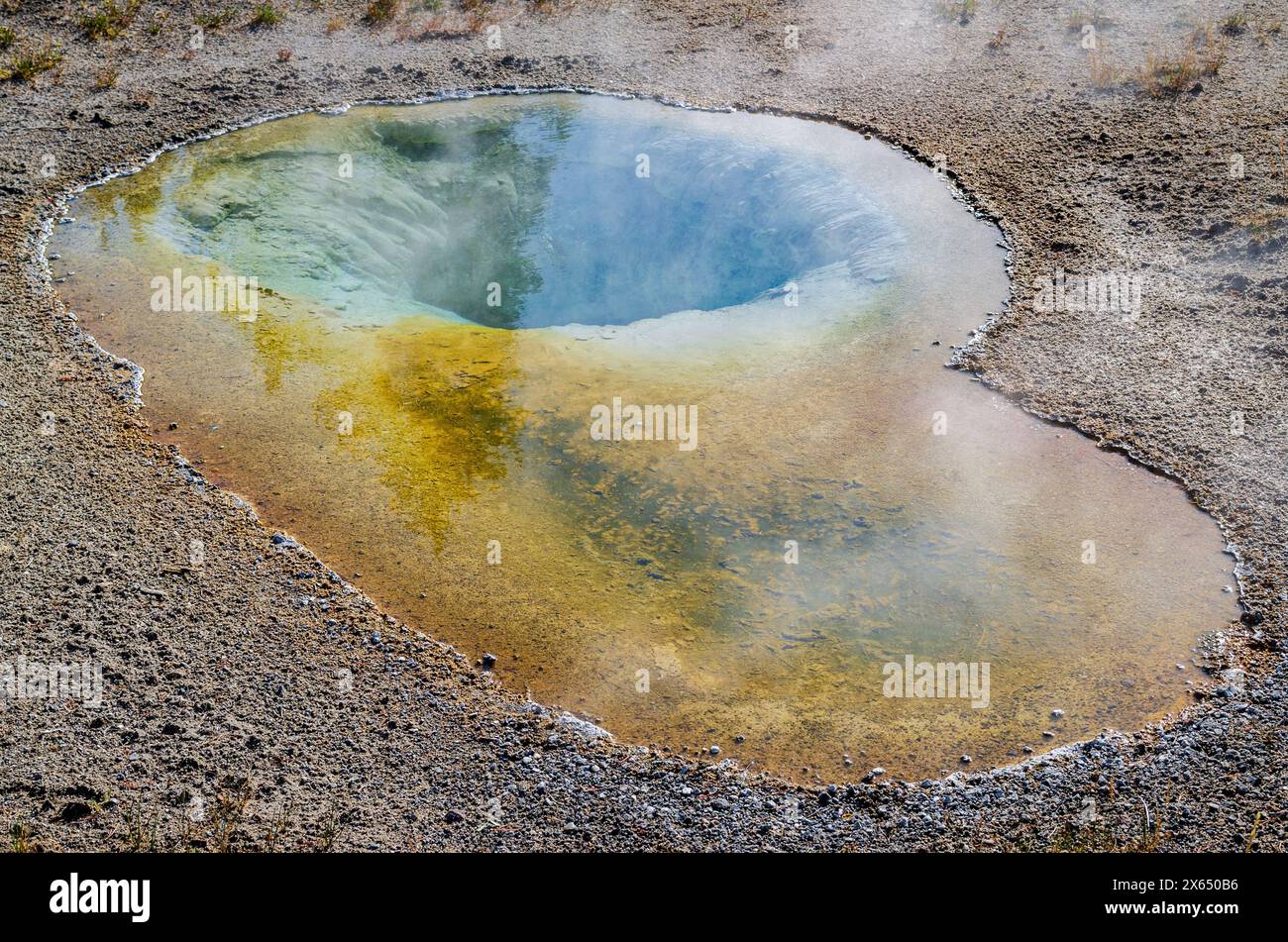 Upper Geyser Basin and Morning Glory Pool at Yellowstone National Park ...