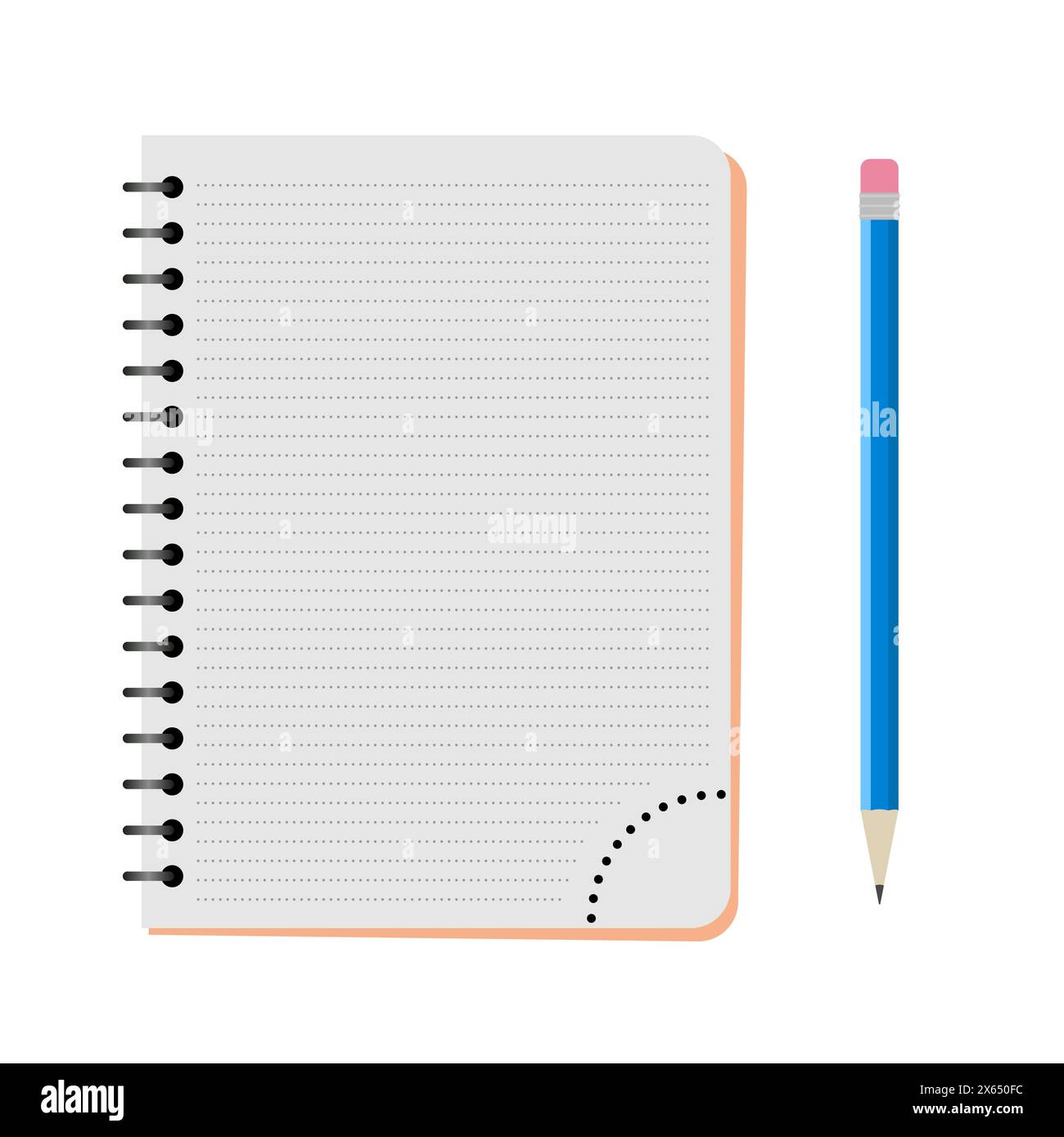 Spiral notebook pencil on Stock Vector Images - Alamy