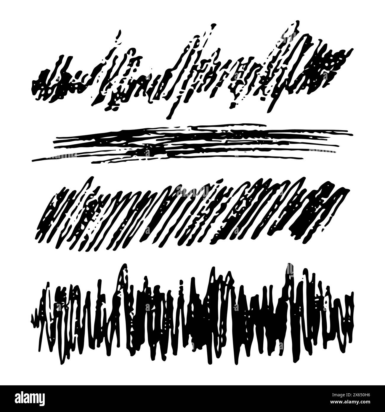 Set of four Sketch Scribble Smear Rectangles. Hand drawn Pencil ...