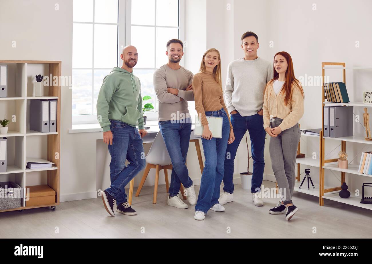 Friends happy group portrait, young office people group together, easy ...