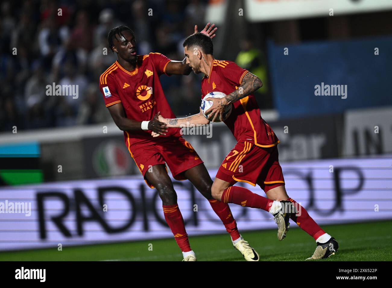 Lorenzo Pellegrini (Roma)Tammy Abraham (Roma) celebrates after scoring ...