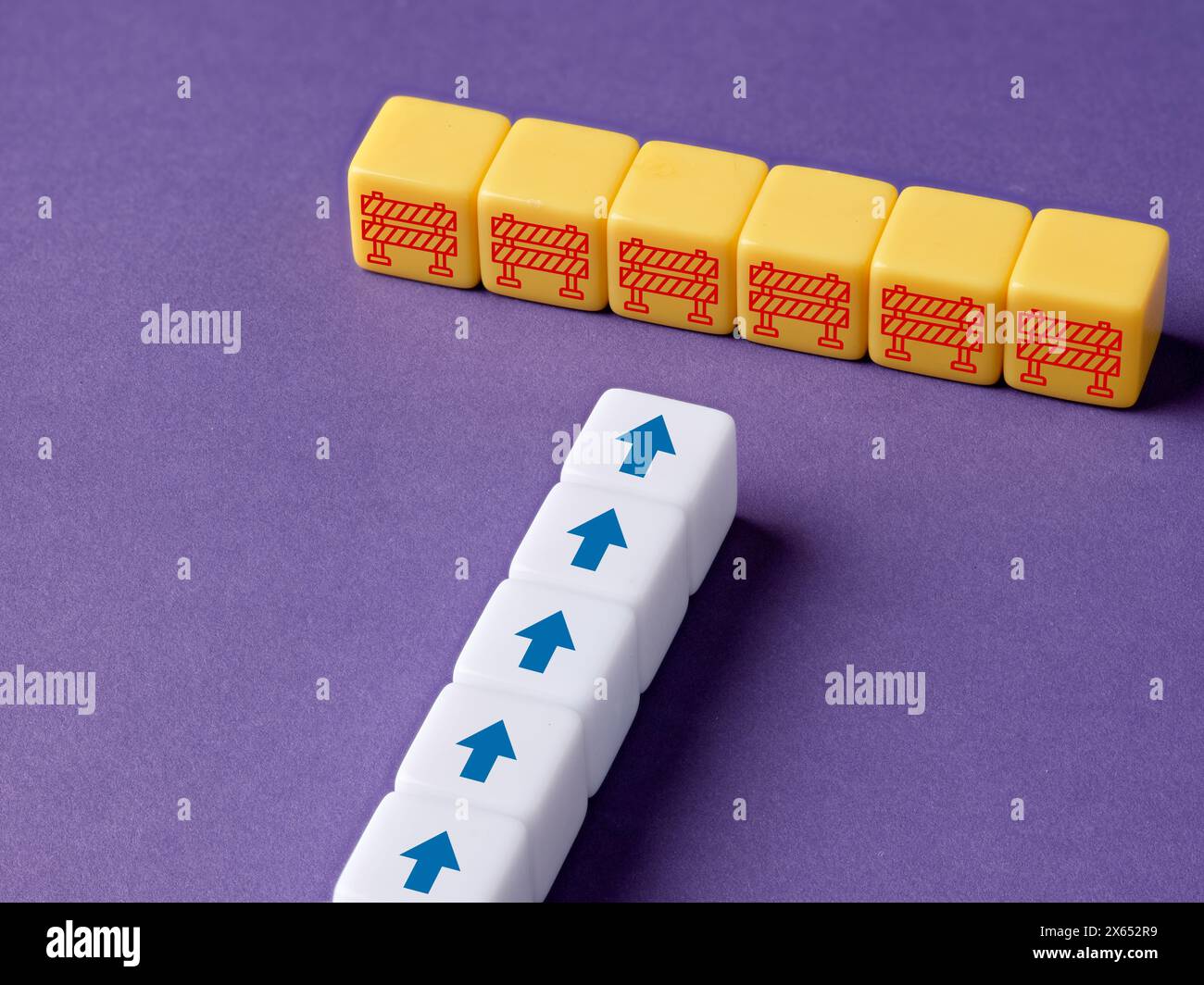 End of the road. Block, prohibition or ban. Overcoming obstacles ...