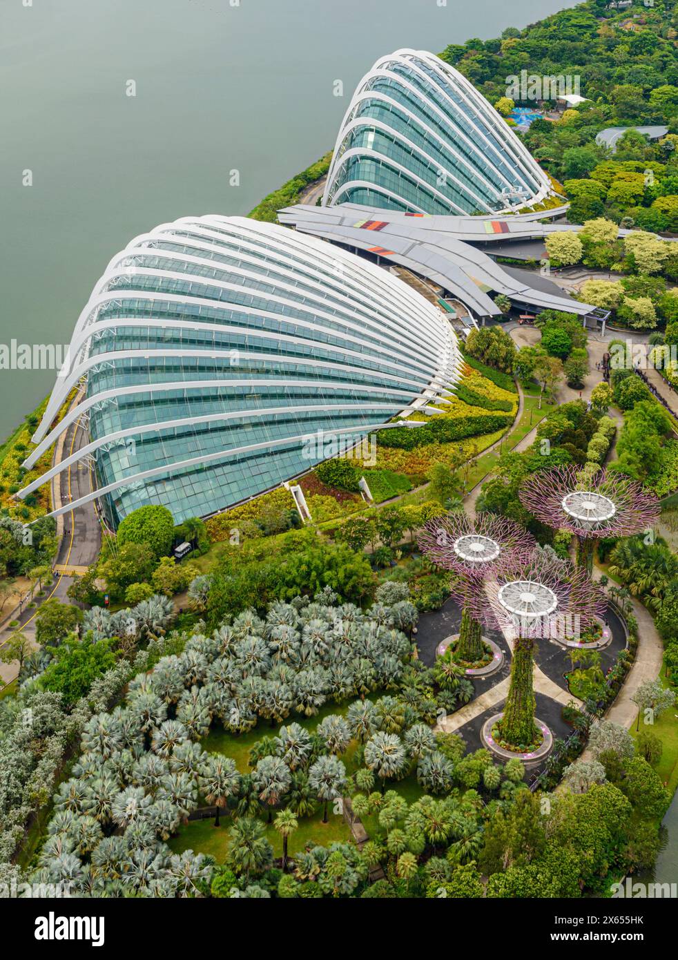 Looking over the Flower Dome and Cloud Forest Conservatory, Gardens by ...