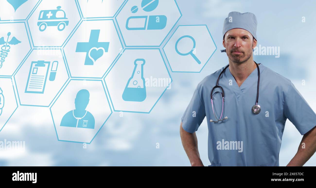 Animation medical icons caucasian doctor hi-res stock photography and ...