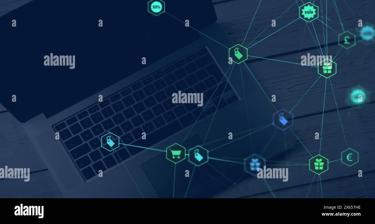 Animation digital screen network connections hi-res stock photography ...