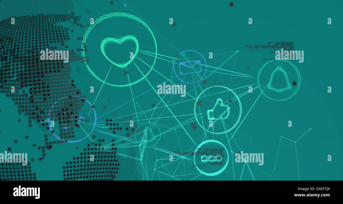 Animation connections green data processing hi-res stock photography ...