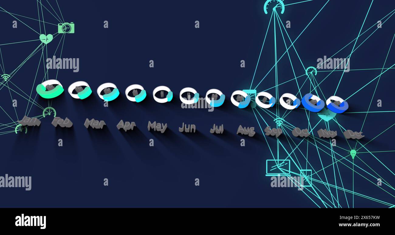 Animation network connections data graphs hi-res stock photography and ...