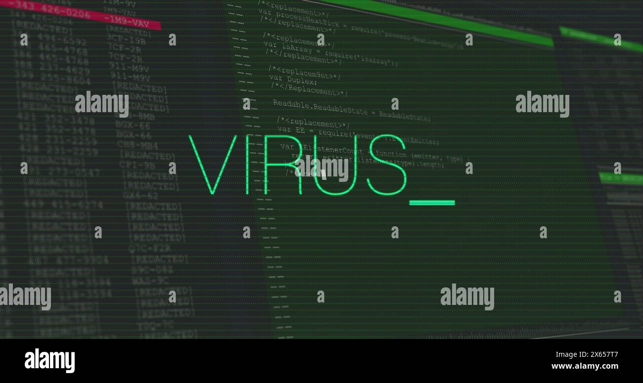 Image of virus text over data processing Stock Photo - Alamy
